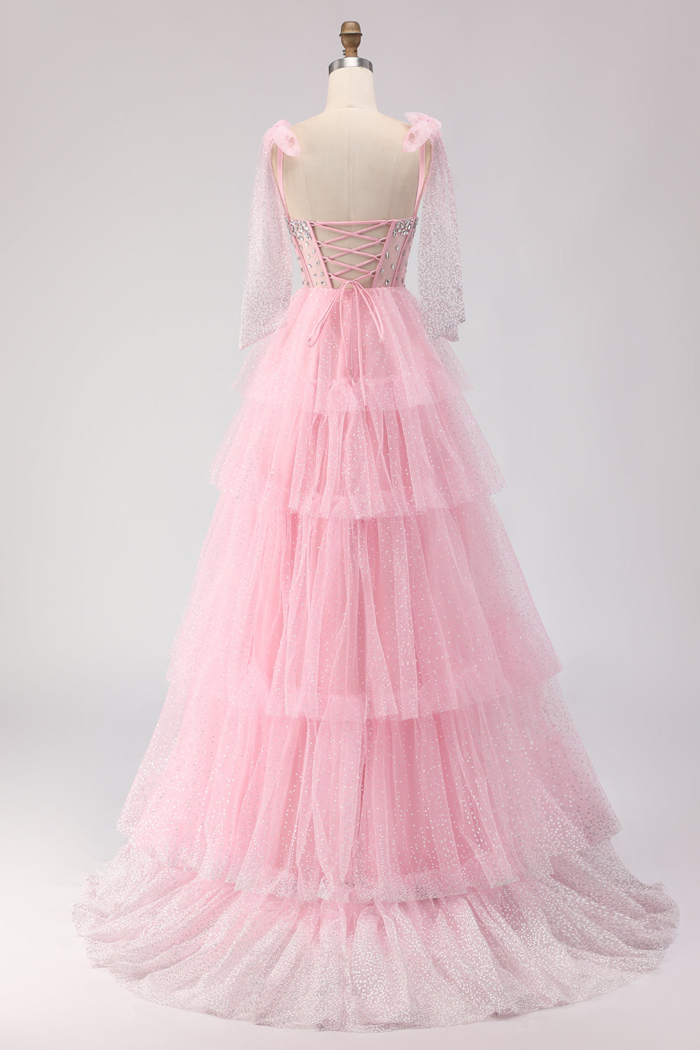 Vestido de Baile Rosa Rosa de Baile de Baile Feminino Longo com Renda ...