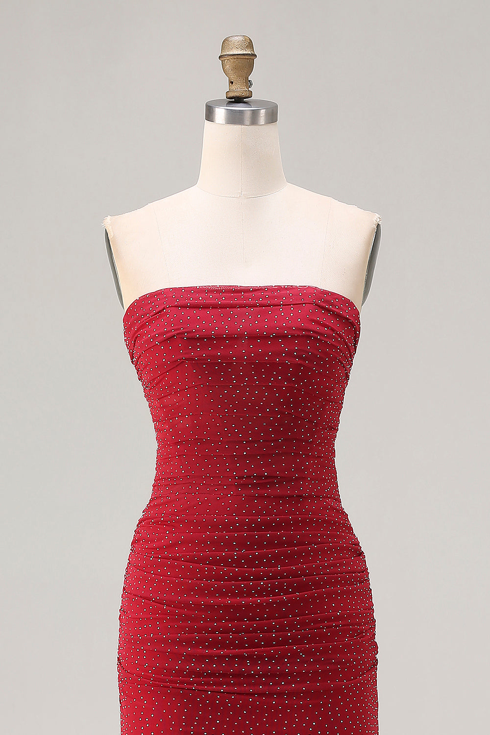 Vestido de festa de baile vermelho sem alças de mulheres sereia de ...