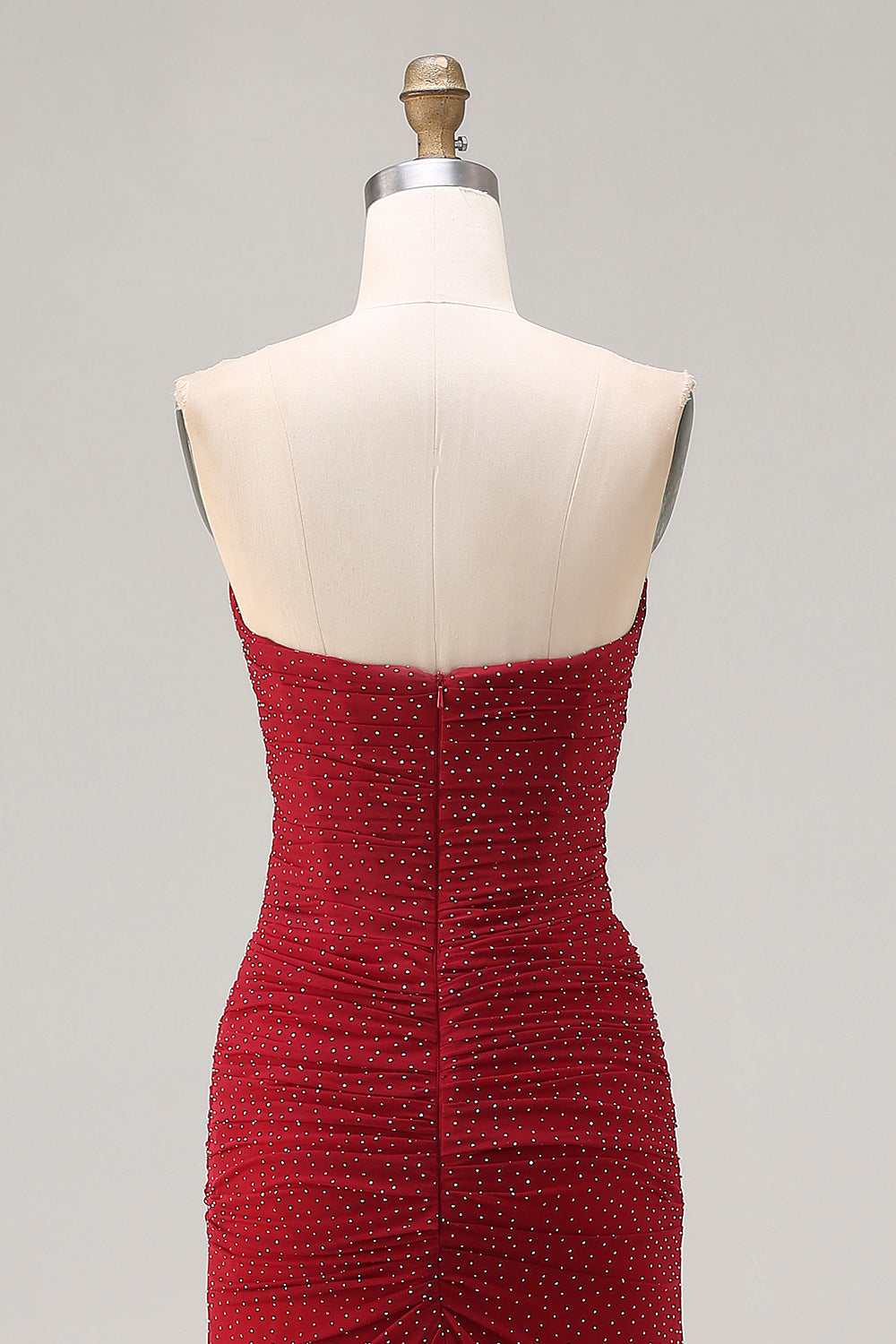 Vestido de festa de baile vermelho sem alças de mulheres sereia de ...