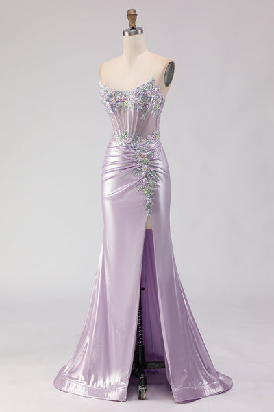 Vestido de Baile Longo de Finalistas de Mulheres Zapaka Roxo Claro com ...